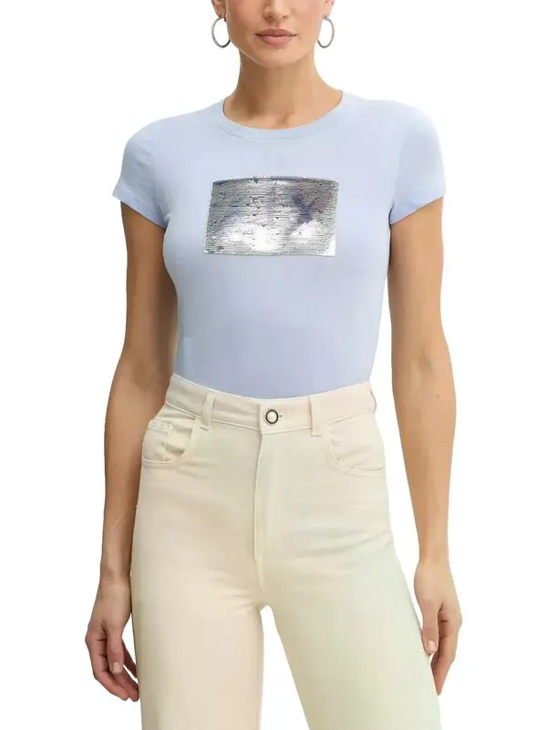 Armani Exchange Sequin-embellished T-shirt - Blue