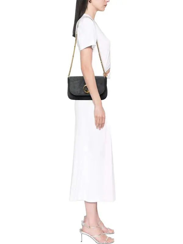 Gucci 2000-2015 Medium Suede 1973 Chain Shoulder Bag - Blue