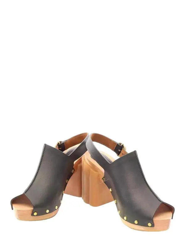 Stella McCartney Daisy Stud Embellished Heeled Sandals - Black