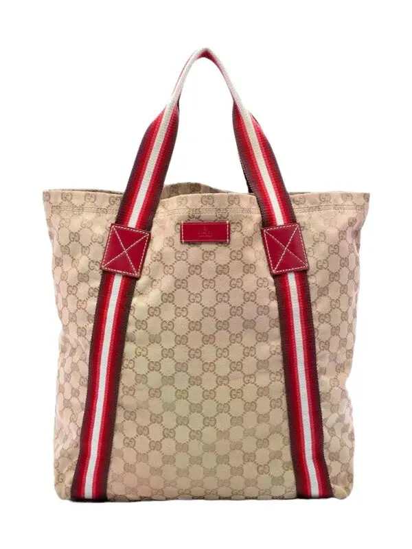 Gucci 2016-2026 Gg Canvas Web Tote Bag - Neutrals