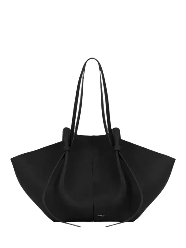 Yuzefi Large Mochi Pebble-grain Leather Tote Bag - Black