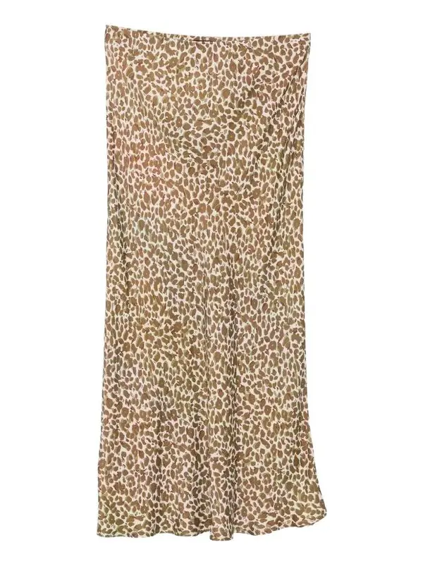BETTY BARCLAY Satin Finish Elasticated Waist Midi Skirt - Neutrals