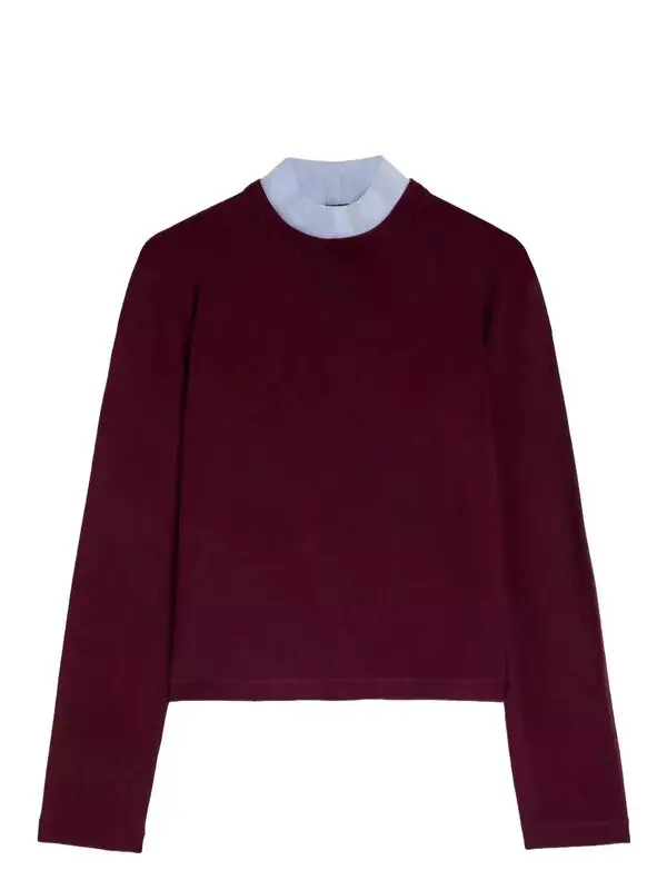 JIL SANDER Cropped Mock-neck Sweater - Red