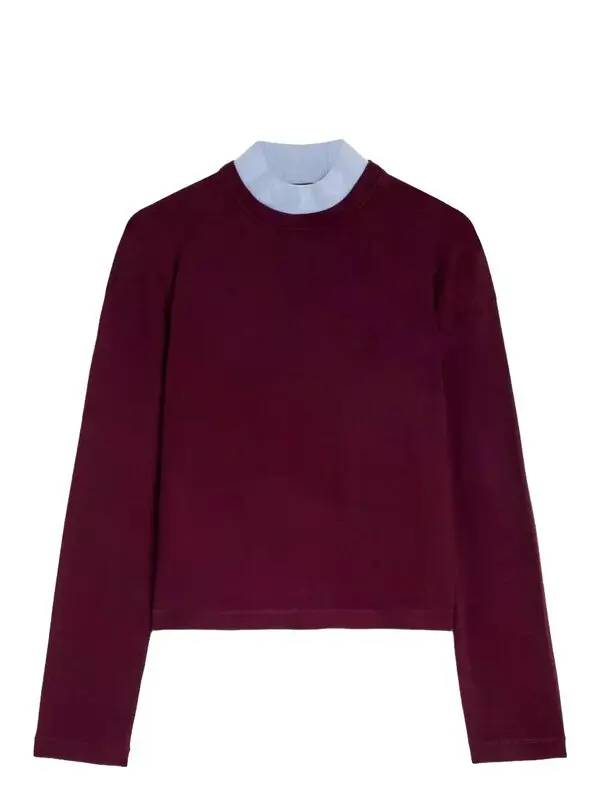 JIL SANDER Cropped Mock-neck Sweater - Red