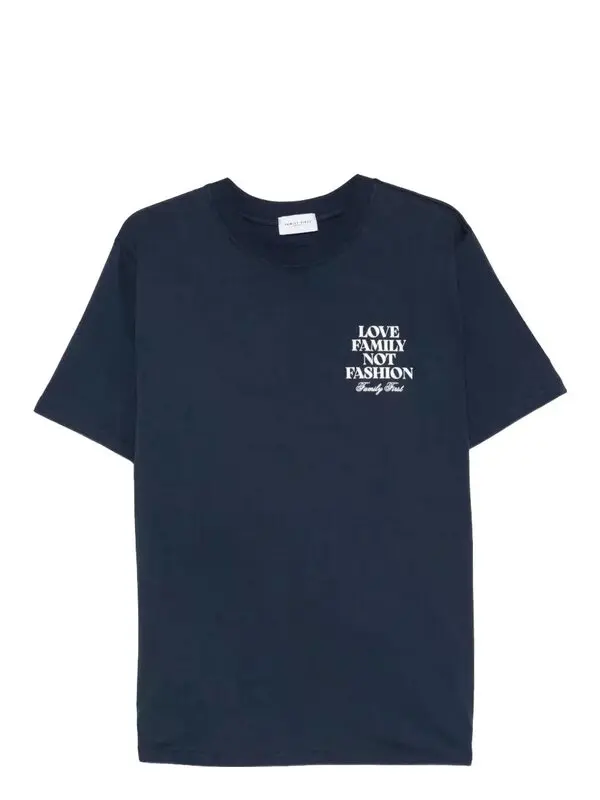 FAMILY FIRST Crewneck Letering-print T-shirt - Blue