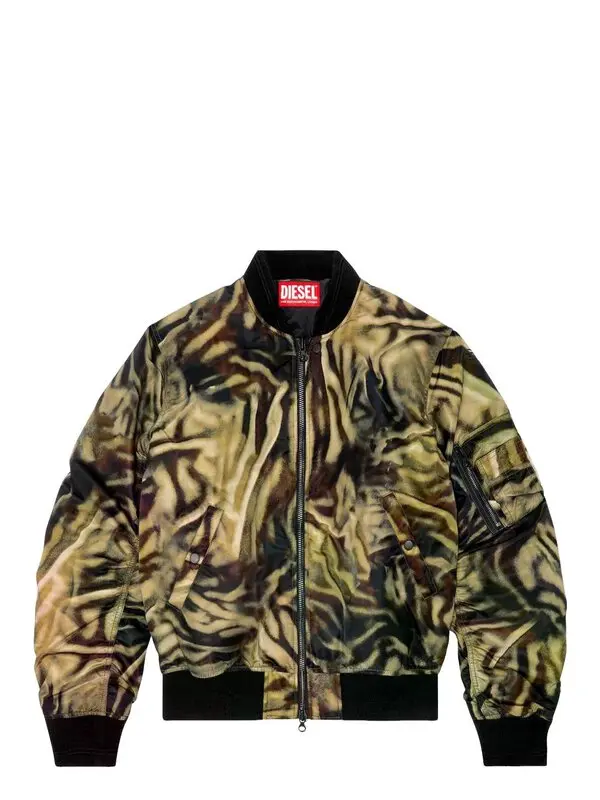 DIESEL® J-dublee Abstract-print Bomber Jacket - Black