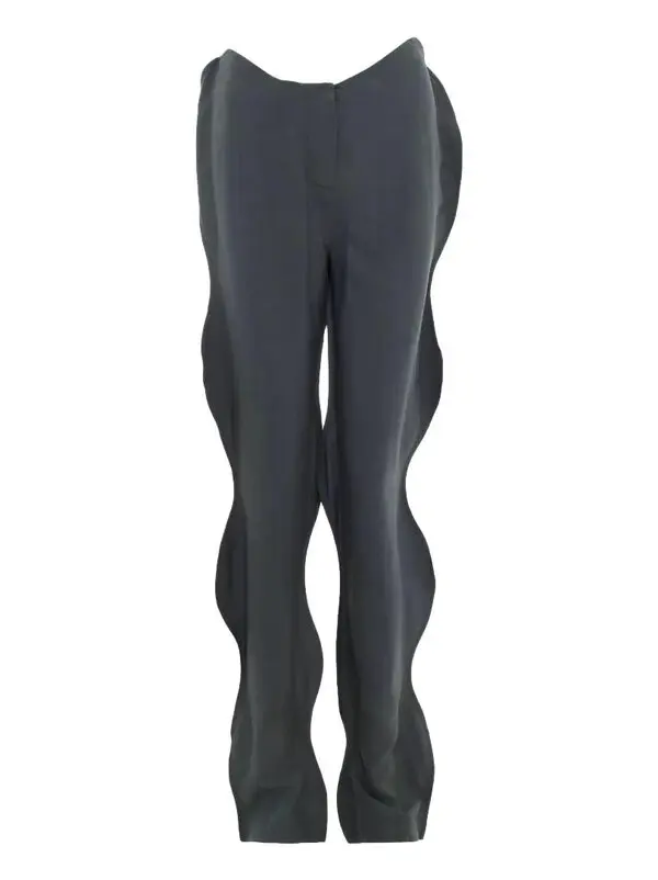 PUSHBUTTON Ruffled-trim Trousers - Grey