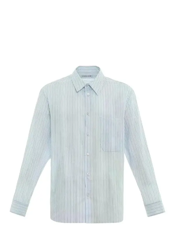 SOLID HOMME Striped Cotton Shirt - Blue