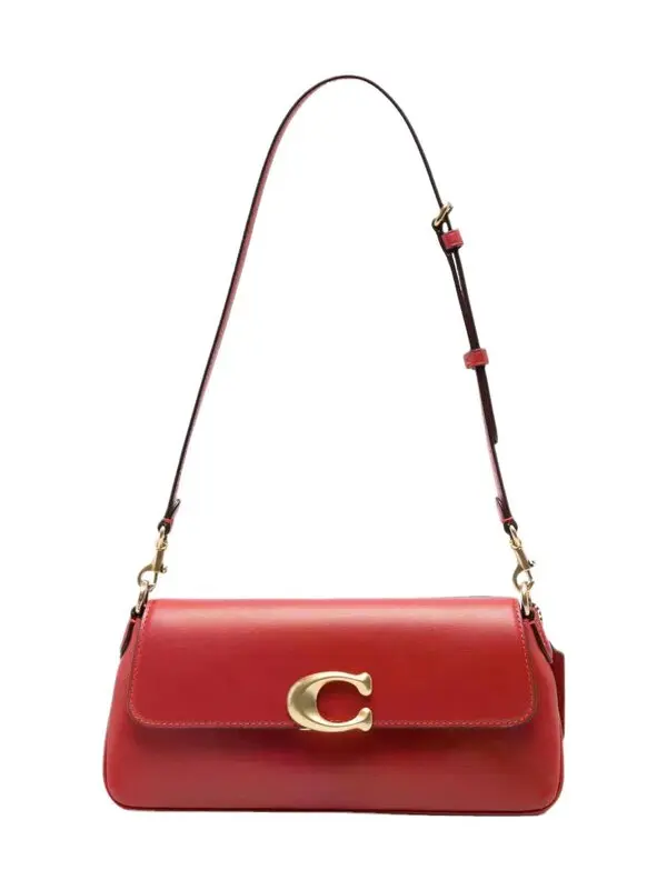 COACH Logo-plaque Leather Shoulder Bag - Red