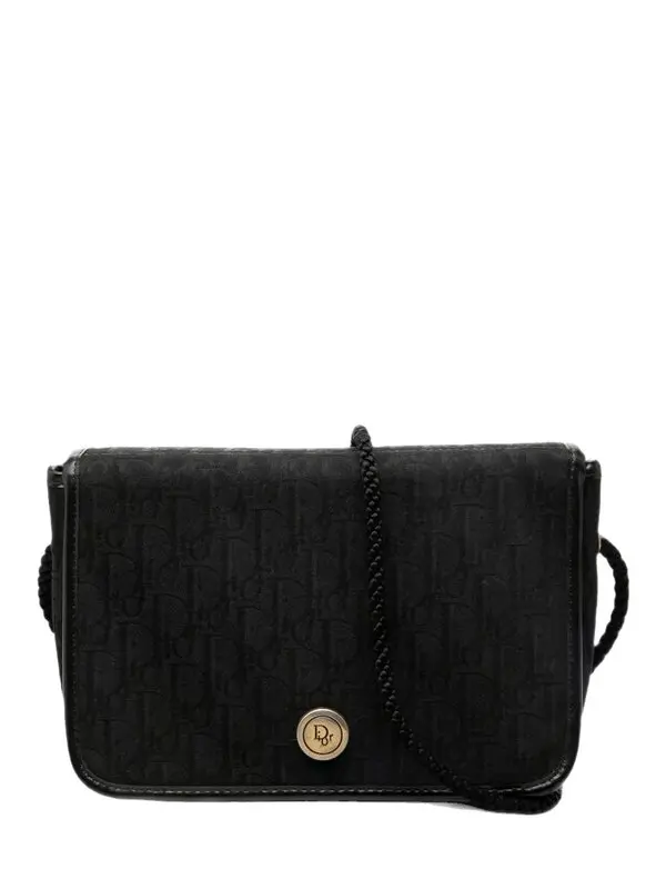 Dior 20th Century Diorissimo Trotter Canvas Flap Crossbody Bag - Black