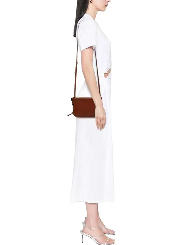 Loewe 2020 Leather Gate Double Zip Pouch Crossbody Bag - Brown