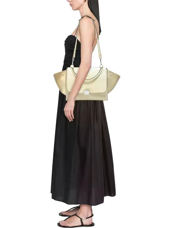 Celine 2013 Medium Bicolor Calfskin And Suede Trapeze Satchel - Brown