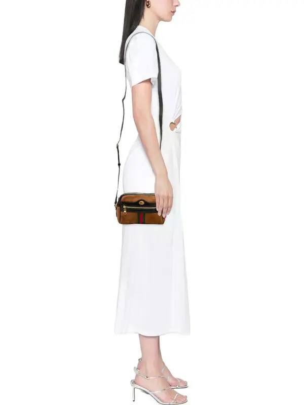Gucci 2000-2015 Mini Suede Web Ophidia Crossbody Bag - Brown