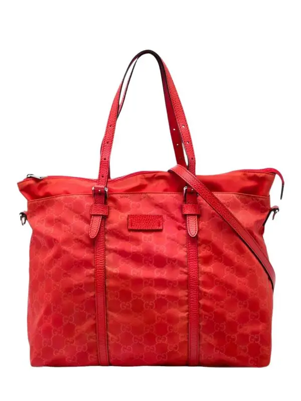 Gucci 2016-2026 Gg Nylon Satchel - Red