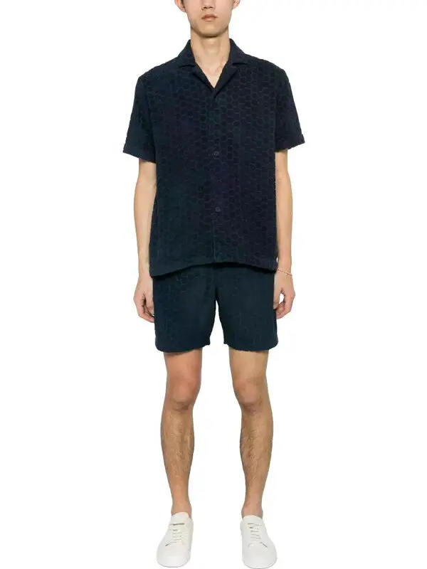 Orlebar Brown Howell Geometric Pattern Shirt - Blue