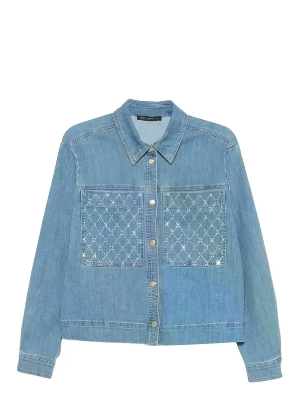 BETTY BARCLAY Embellished Pocket Shirt - Blue
