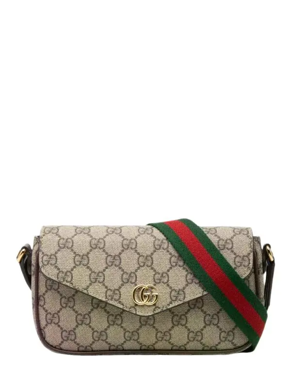 Gucci 2016-2026 Gg Supreme Web Ophidia Pochette Crossbody Bag - Neutrals