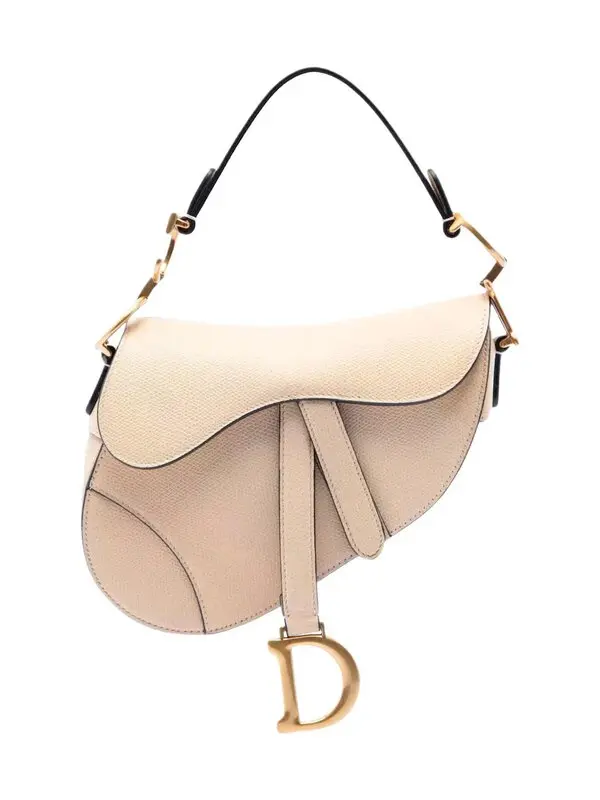 Dior 2019 Mini Grained Calfskin Saddle Bag Satchel - Neutrals