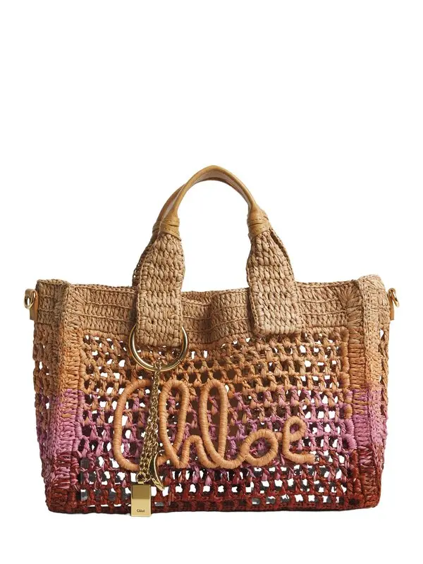 Chloé Small Raffia Summer Banana East-west Tote Bag - Brown