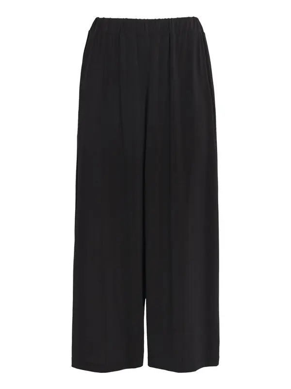 Issey Miyake Drape Jersey Cropped Trousers - Black