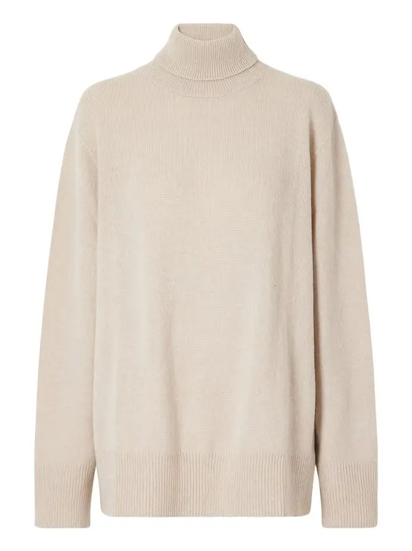 THE ROW Stepny Wool And Cashmere-blend Turtleneck Sweater - Neutrals