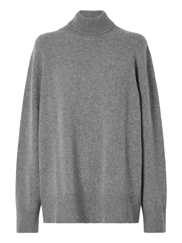 THE ROW Stepny Wool And Cashmere-blend Turtleneck Sweater - Gray
