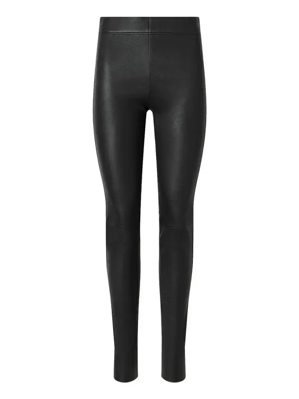JOSEPH Paneled Stretch-leather Mid-rise Skinny-leg Pants - Black