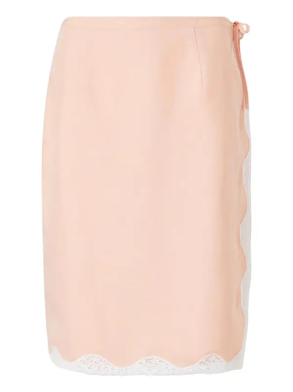 Posse Tabitha Lace-trimmed Tencel™ Lyocell Mini Skirt - Pink