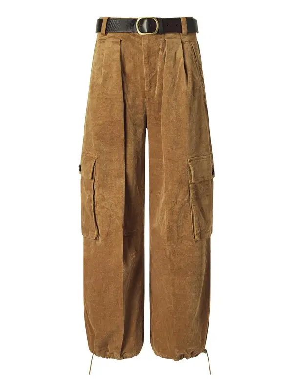 Sea Garret Stretch Cotton-corduroy Balloon Pants - Green