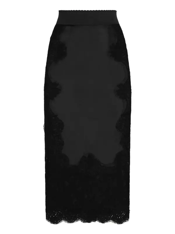 Dolce & Gabbana Satin Midi Skirt Skirts - Black