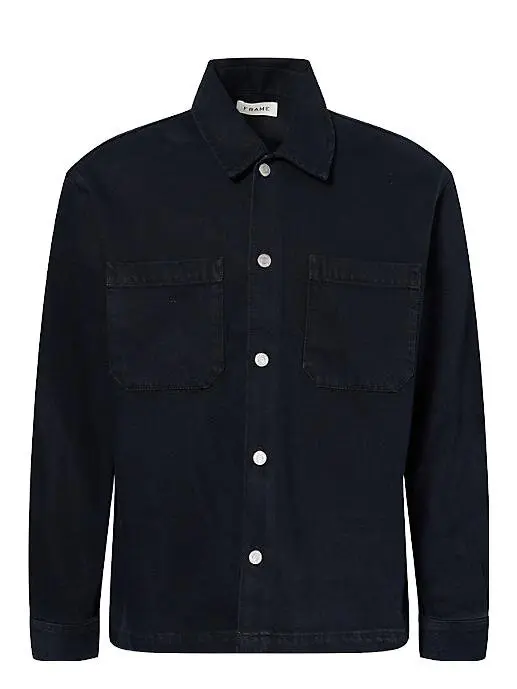 FRAME Patch-pocket Relaxed-fit Denim Overshirt - Sharp