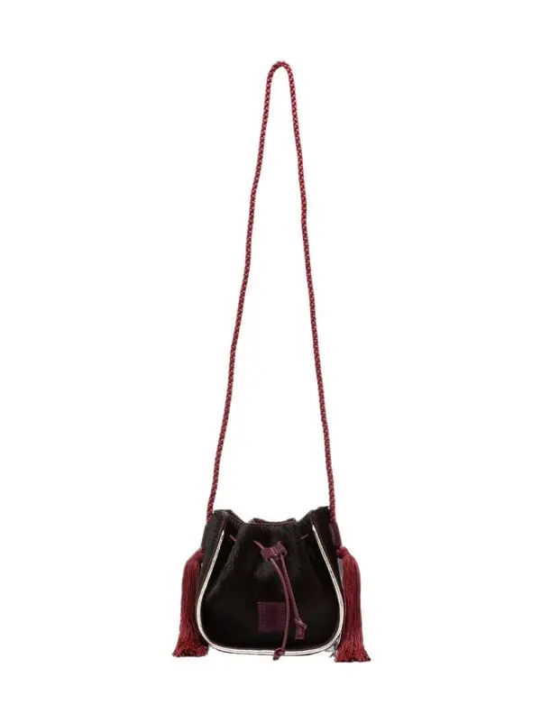FORTE_FORTE My Pepita Leather Bucket Bag - Red