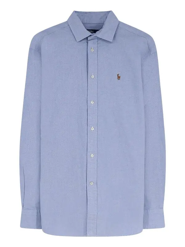 Polo Ralph Lauren Cotton Shirt With Front Logo - Blue