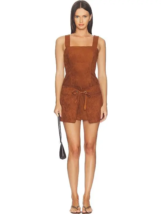 Amanda Uprichard Robin Suede Romper In . Also - Brown