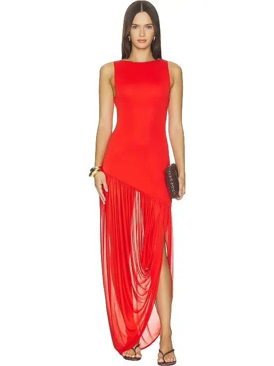 SRG Henry Maxi Dress In . Also - Red