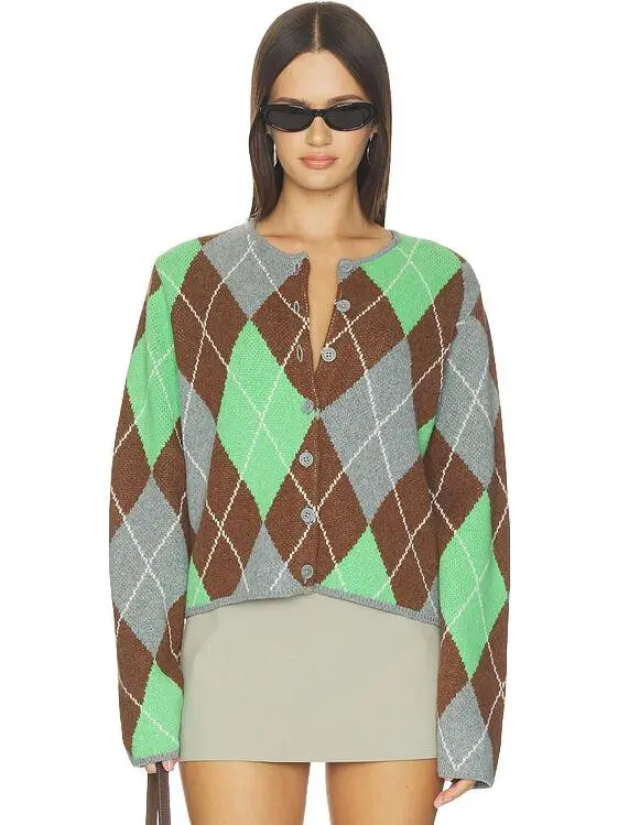 ALIGNE Aggie Merino Argyle Cardigan In . Also - Multi