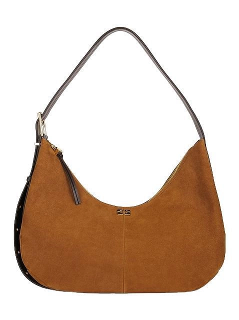 GANNI Hobo Belt Medium Suede Bag - Brown