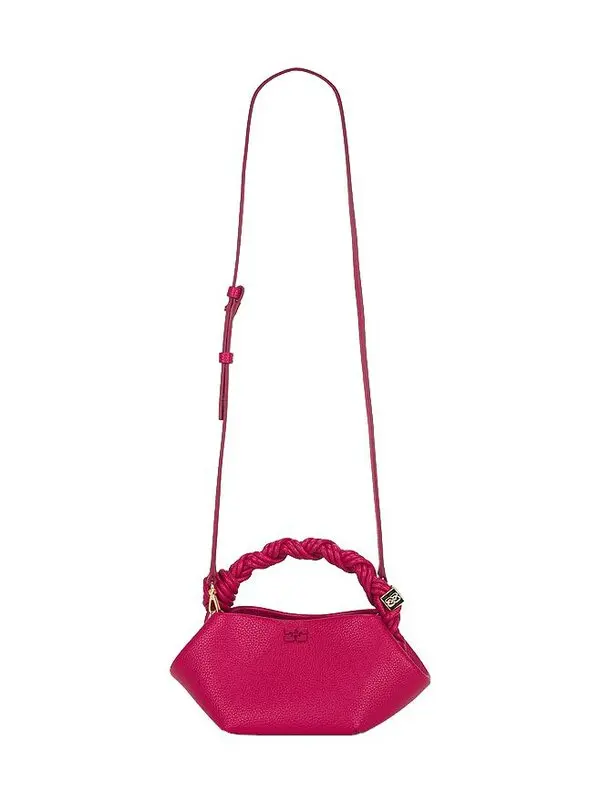 GANNI Bou Mini Grained Bag - Red