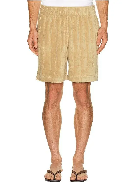 J. Lindeberg Allan Stripe Terry Shorts - Brown