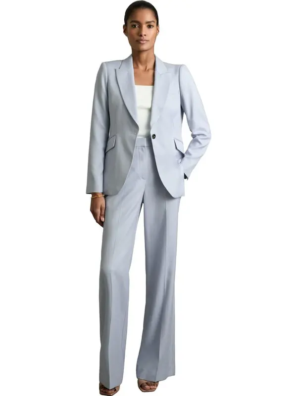 REISS Wide-leg Tailored Trousers - Blue