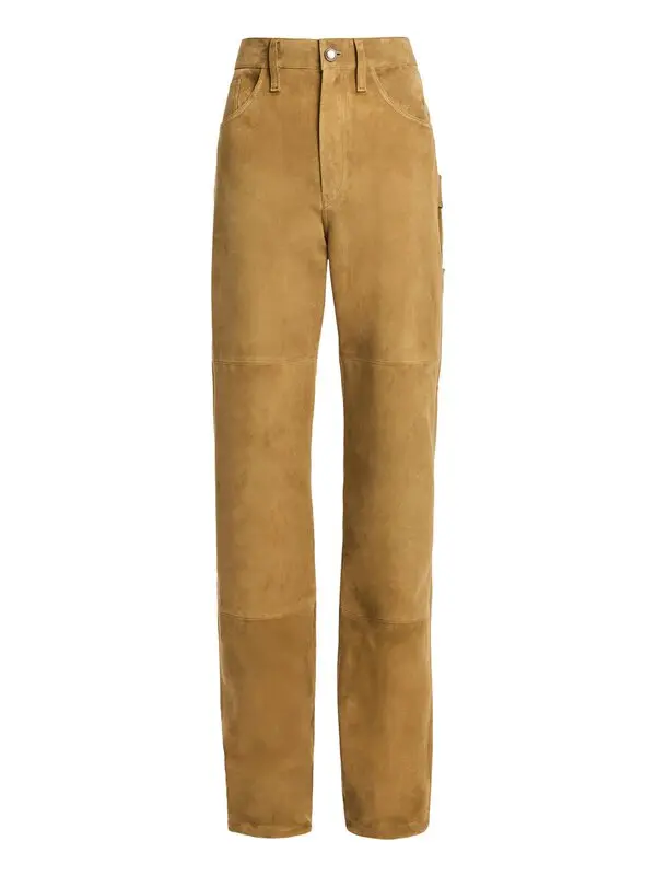 Altuzarra Suede Skinny-leg Trousers - Neutral