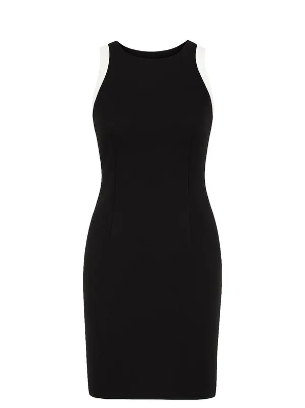 CONQUISTA Sleeveless Dress With Contrast Detail - Black