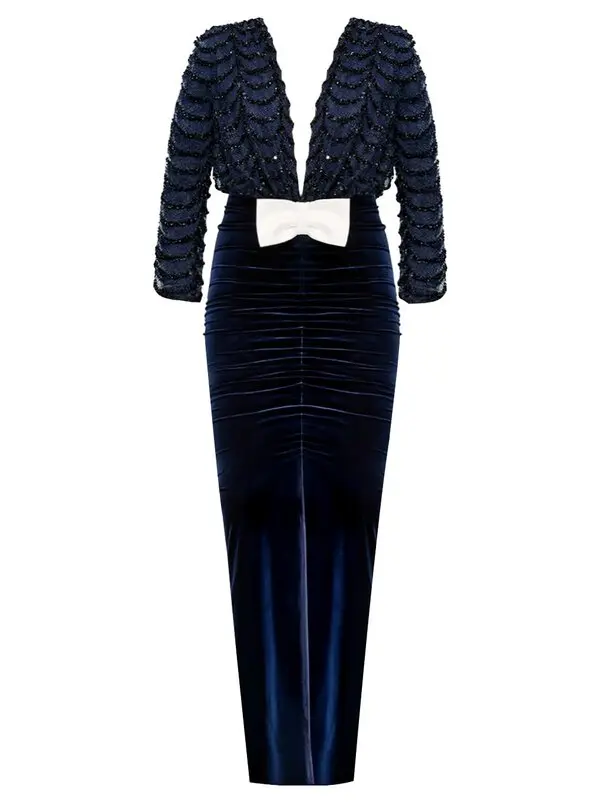 NUR KARAATA Heiress Royale Dress - Blue