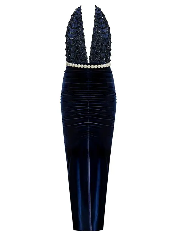 NUR KARAATA Starlit Throne Dress - Blue
