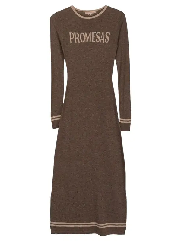 Dolores Promesas Promesas Marta Midi Knit Dress - Brown