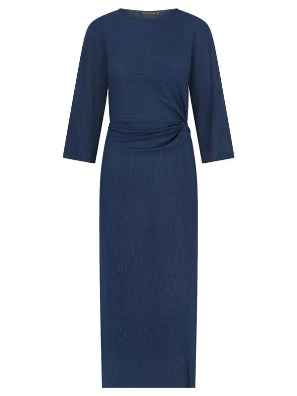 RAVE ON TREND Knotted Waist Maxi Dress - Blue
