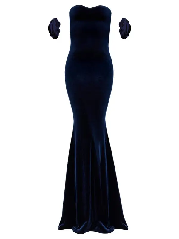 NUR KARAATA Versailles Rose N & W Gown - Blue