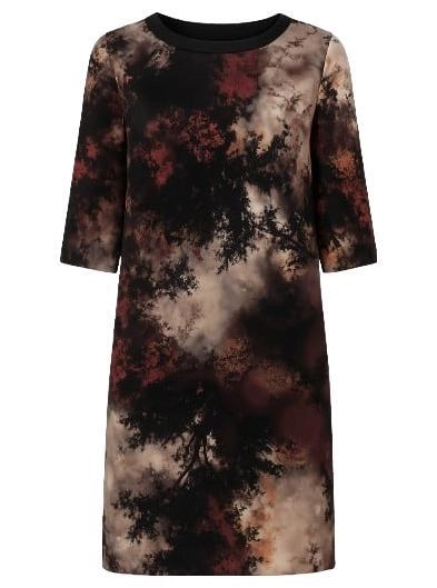 CONQUISTA Print Sack Dress - Black