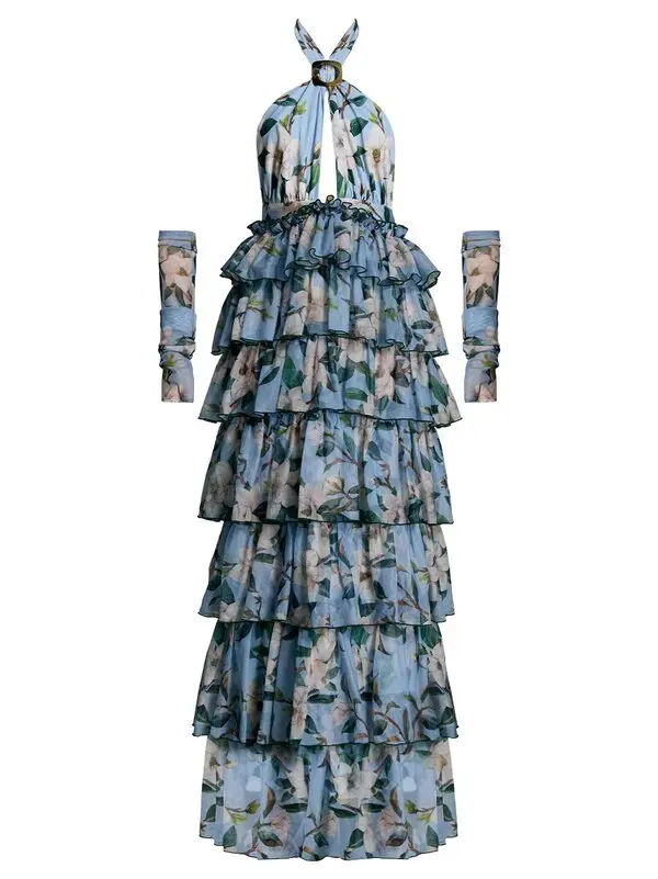 NUR KARAATA Crystal Coast Dress - Blue