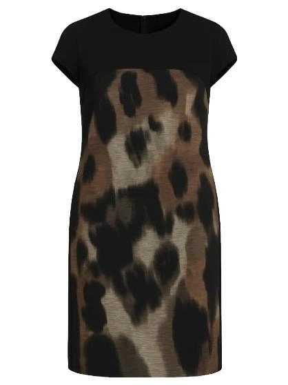 CONQUISTA Abstract Print Sack Dress With Pockets - Brown